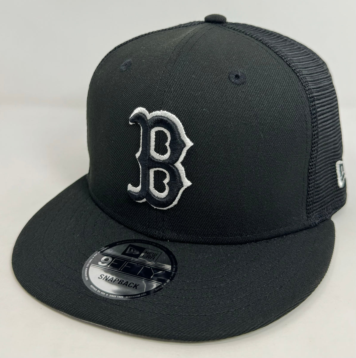 Boston Red Sox Snapback New Era Black Mesh Trucker Cap Hat Grey UV ...