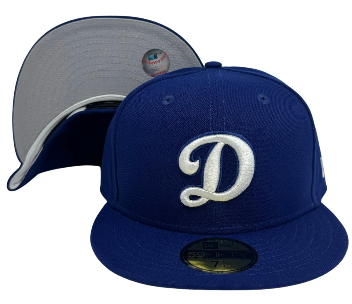 Los Angeles Dodgers D Logo Fitted 59Fifty New Era Blue Cap Hat Grey UV ...