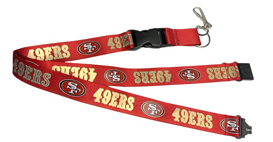 San Francisco 49ers Badge Tickets Holder Keychain Lanyard w/Breakaway 1 ...