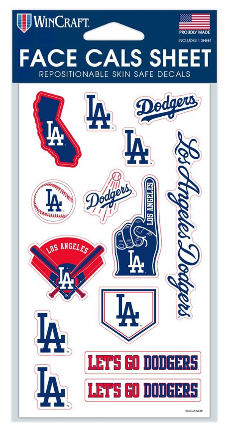 Los Angeles Dodgers Face Stickers Decals Sheet