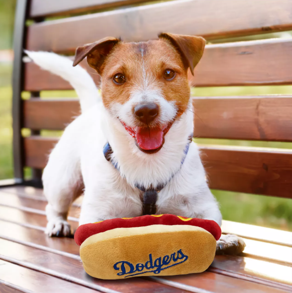 Los Angeles Dodgers Pet Dog Plush Hot Dog Toy | THE 4TH QUARTER