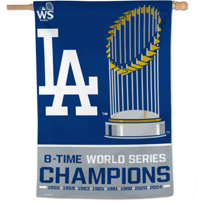 Los Angeles Dodgers Bar Home Vertical Flag 28" x 40" 2024 World Series ...