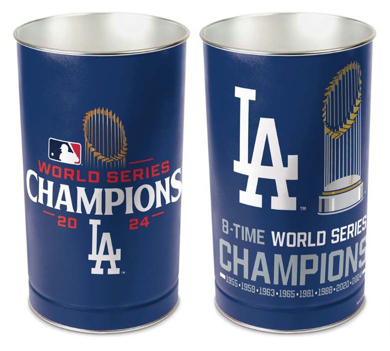Los Angeles Dodgers World Series Champions Aluminum Wastebasket Trash ...