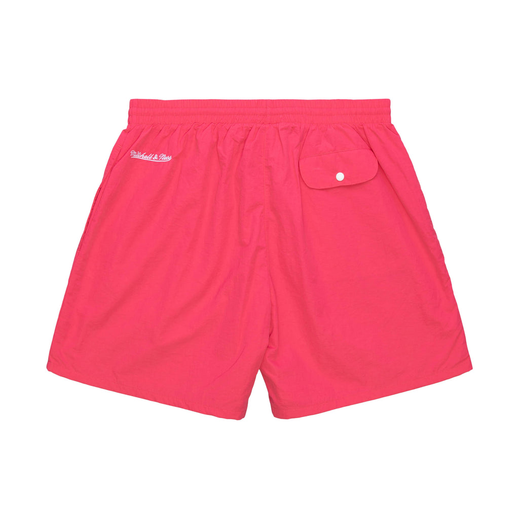 Mitchell & Ness Mens Essentials Nylon Shorts Pink | THE 4TH QUARTER