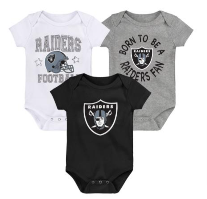 Las Vegas Raiders Infant (12-24 Months) Born to Be Creeper 3pc Set ...
