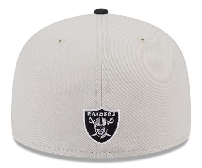 Las Vegas Raiders Fitted New Era 59Fifty NFL Draft 2023 Stone Black Cap ...