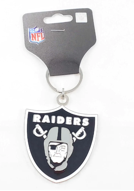 Raiders Key Chain Large Logo Metal Key Ring | THE 4TH QUARTER