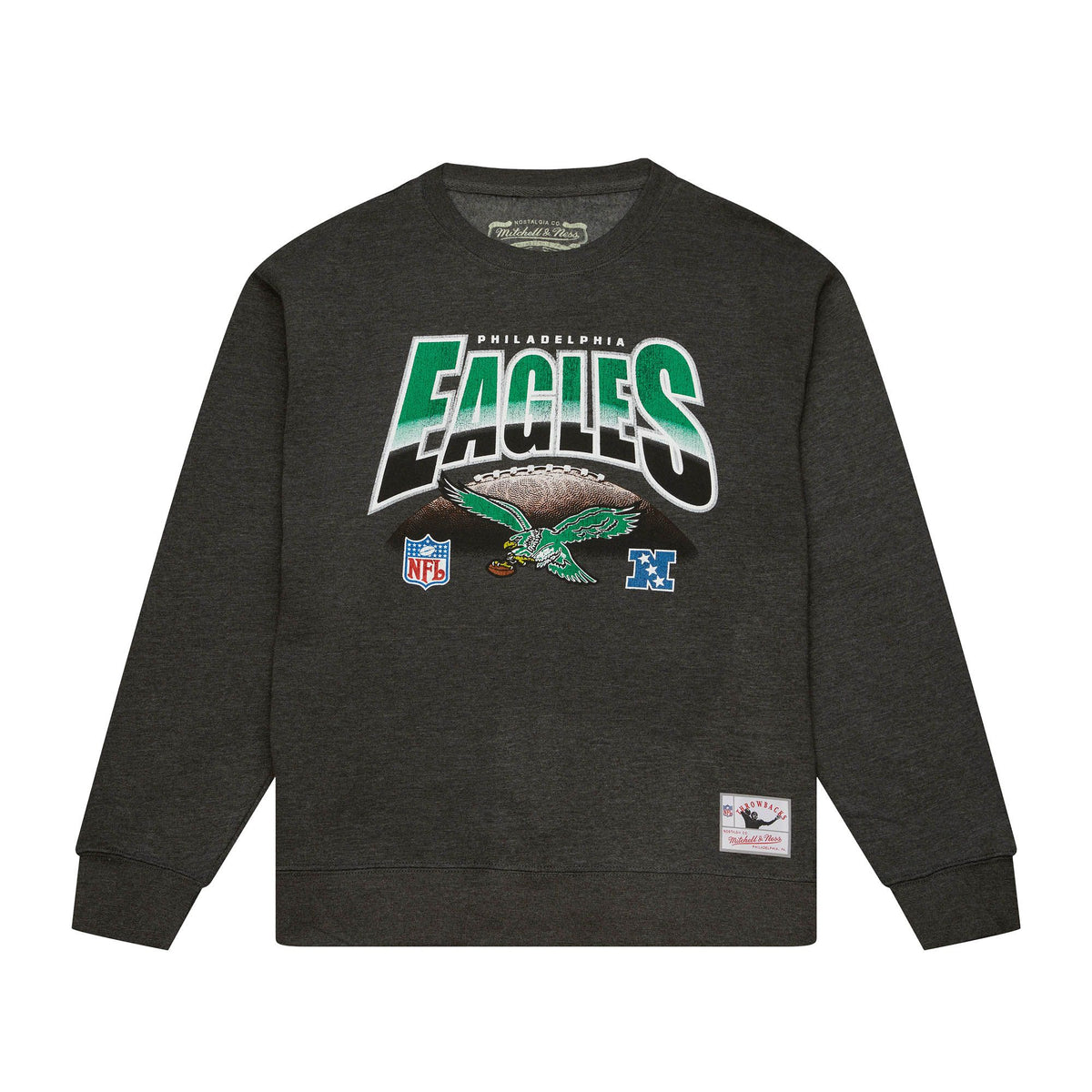 Philadelphia Eagles Men's Mitchell & Ness Inzone Crew Fleece Sweatshirt ...