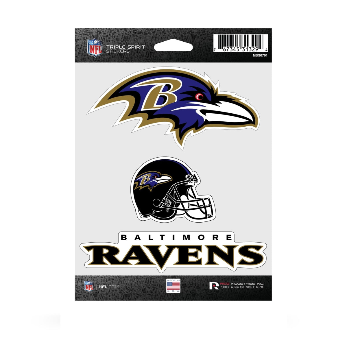 Baltimore Ravens Sticker Triple Spirit Pack | THE 4TH QUARTER
