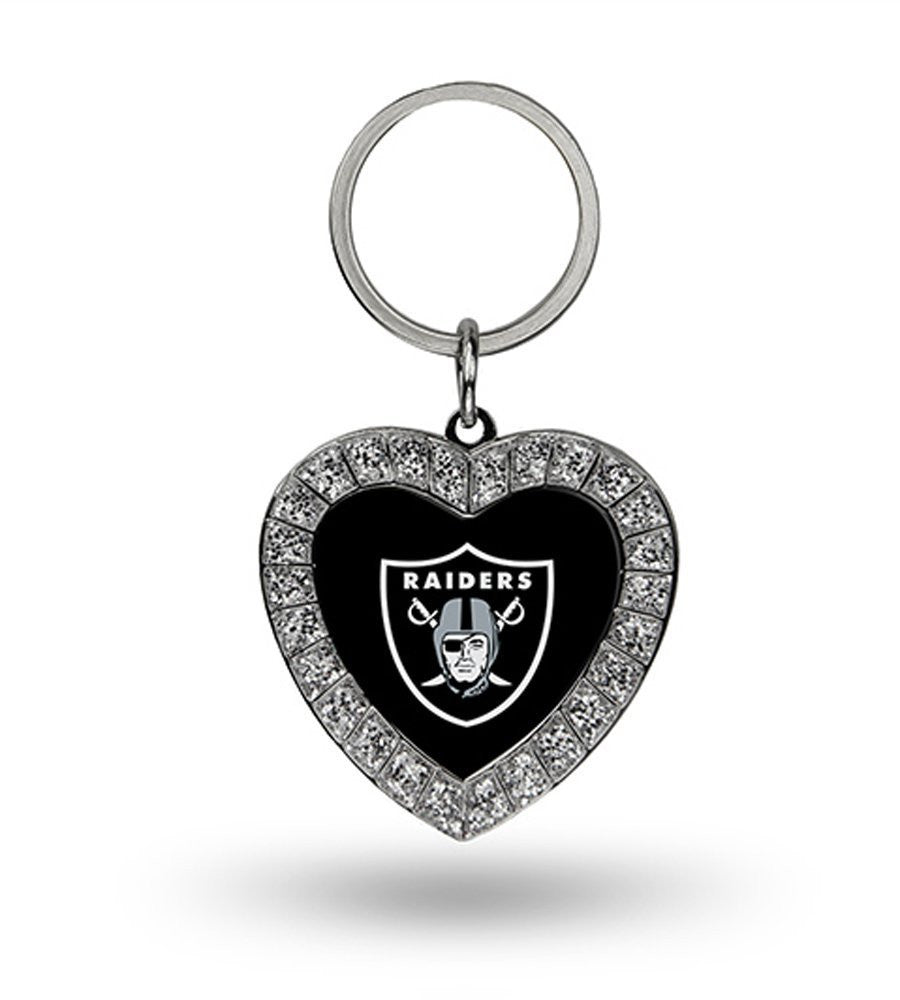 Oakland Raiders Rhinestone Heart Key Chain | THE 4TH QUARTER
