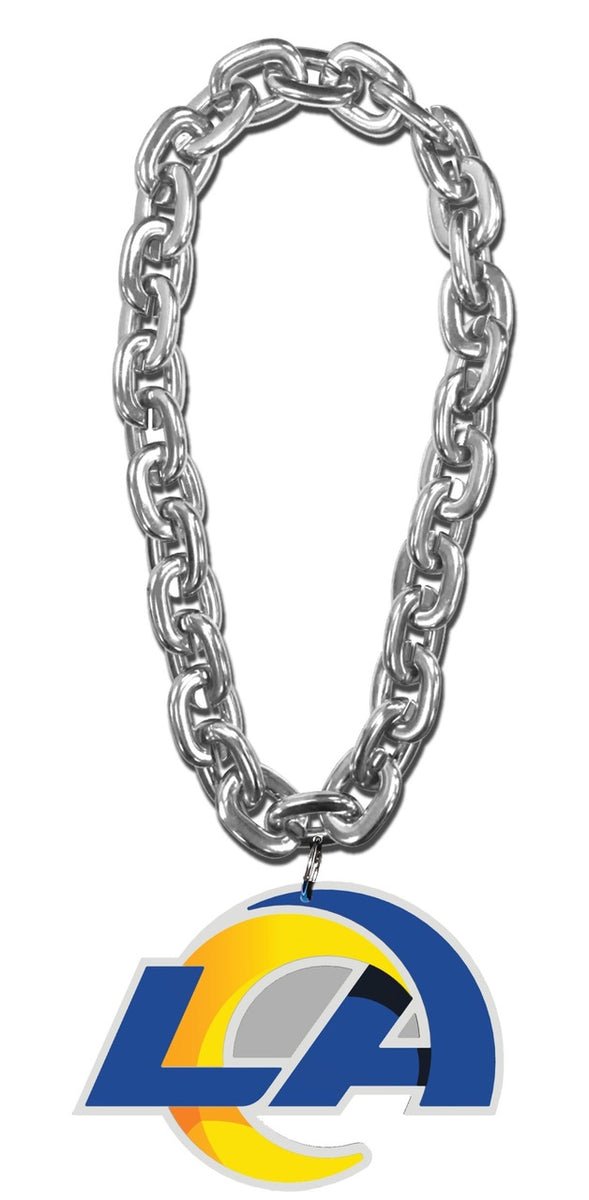 Los Angeles Rams Fan Chain 3D Foam Magnet Silver 10 Inch Necklace | THE ...
