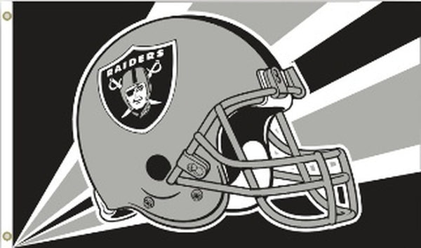 Oakland Raiders Bar Home Premium Helmet Decor 3' X 5' Flag Logo | THE ...