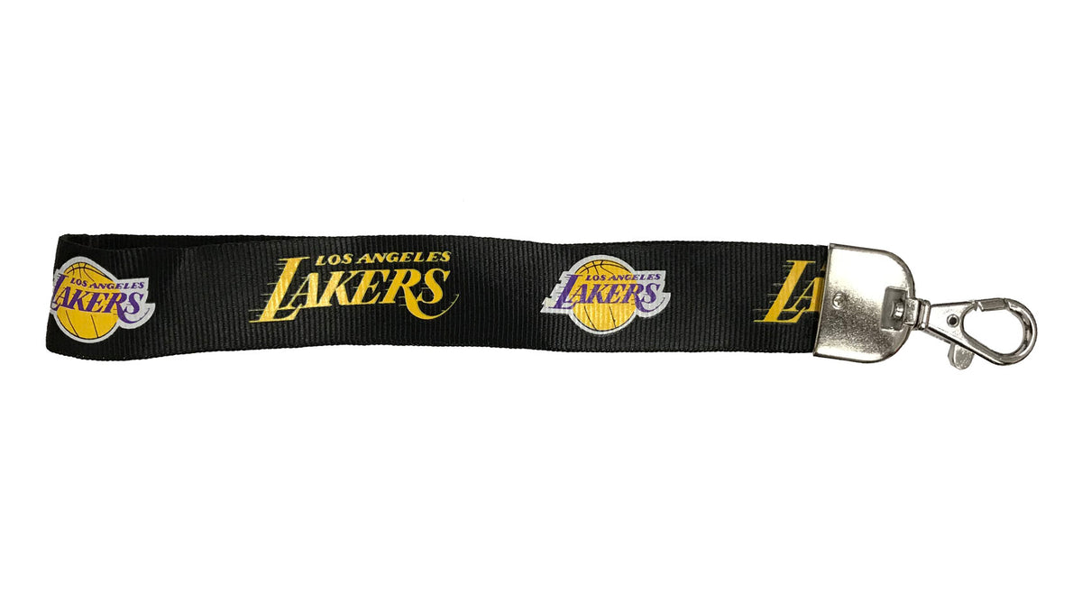 Los Angeles Lakers Keychain Wristlet Lanyard Black | THE 4TH QUARTER
