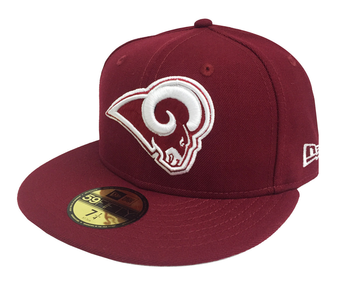 Los Angeles Rams Fitted New Era 59Fifty Logo Burgundy Hat Cap | THE 4TH ...