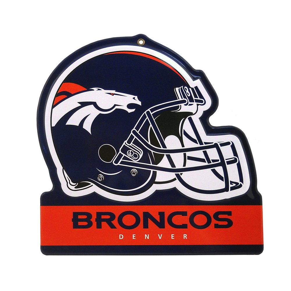 Denver Broncos Embossed Metal Helmet Sign, 8" x 8" | THE 4TH QUARTER