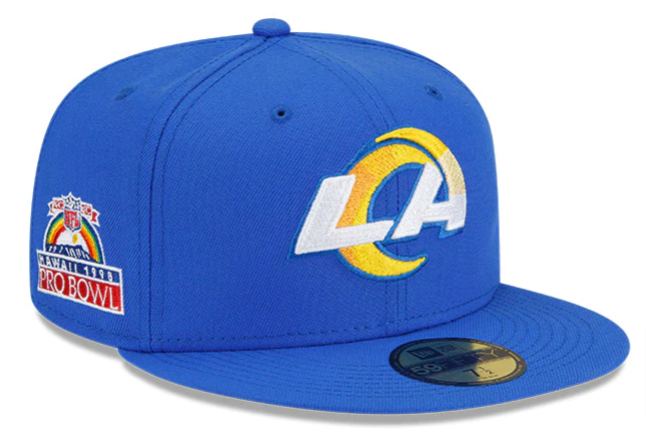 Los Angeles Rams Fitted New Era 59Fifty 1990 Pro Bowl Blue Cap Hat Gry ...